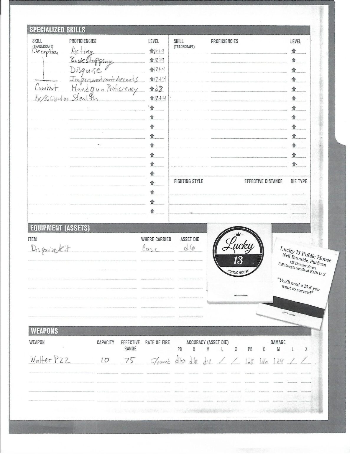 RPGaDay2023 Day 26: Favorite Character Sheet – TardisCaptain's Blog of ...