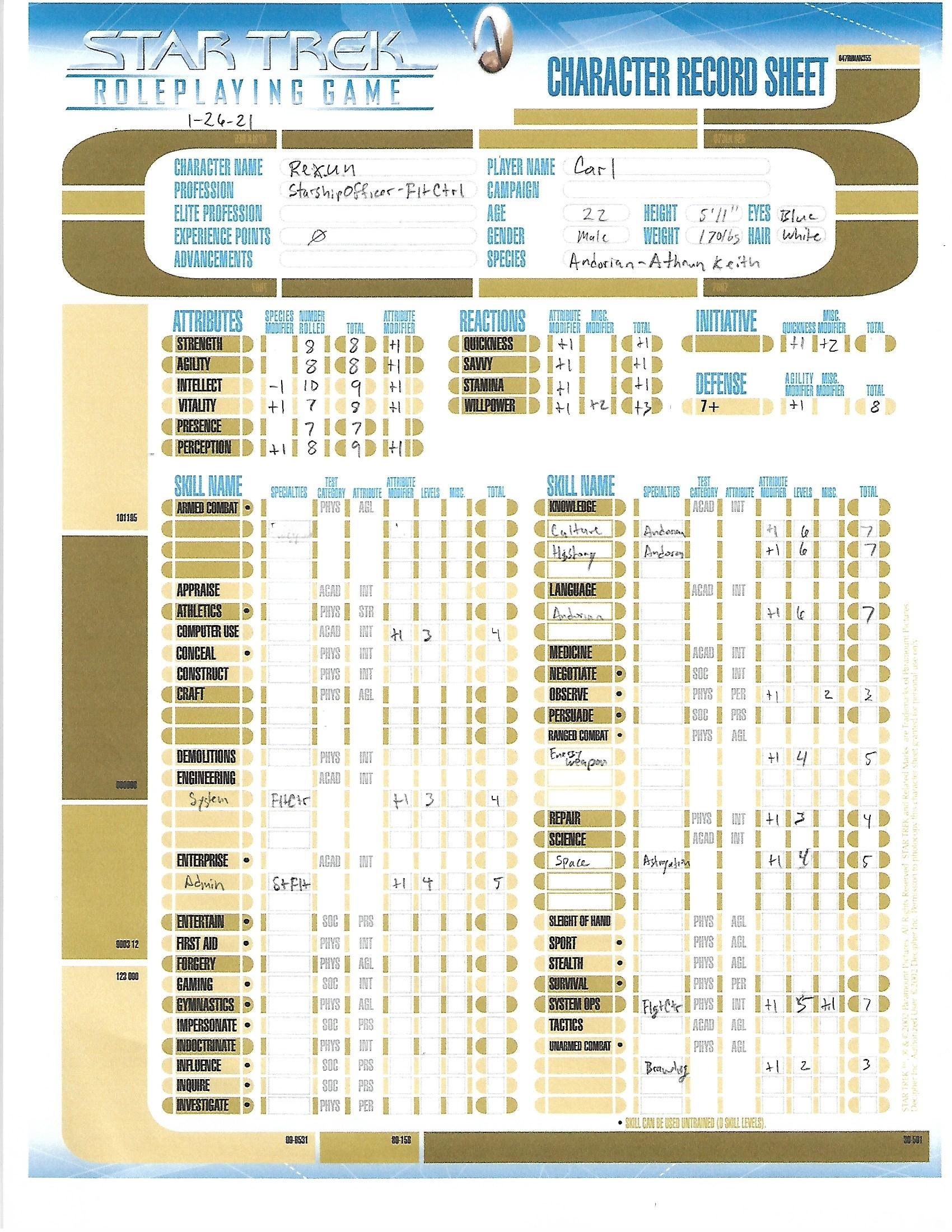 Character Creation Challenge Day 26: Star Trek Roleplaying Game ...