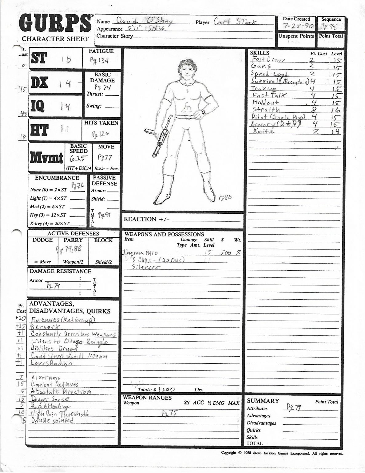 Character sheets from past games: GURPS – TardisCaptain's Blog of Holding