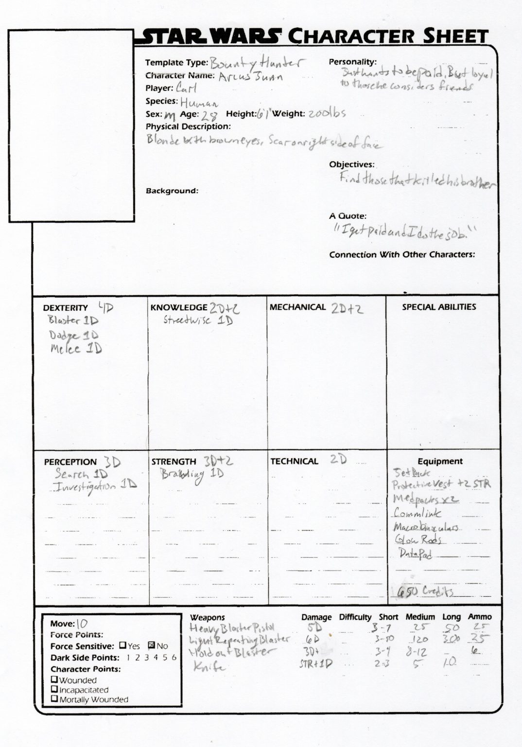 2026 Character Creation Challenge Day 12: Star Wars The Roleplaying ...